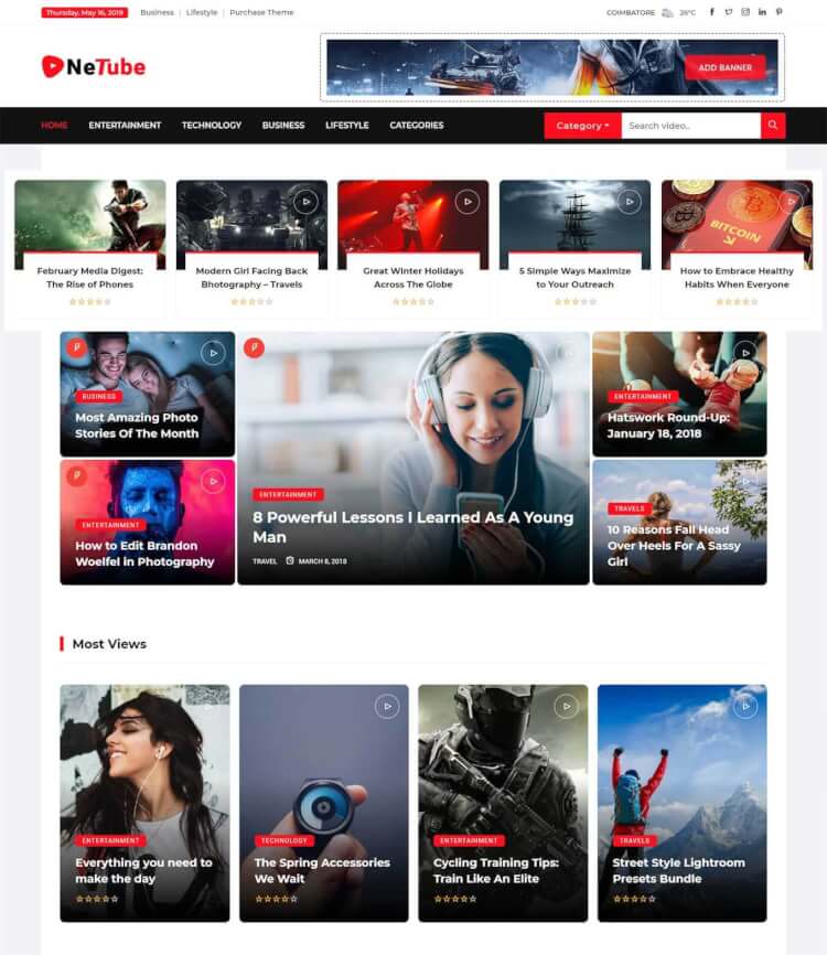 45+ Best YouTube & Video Gallery WordPress Themes 2025 (Free + Premium ...