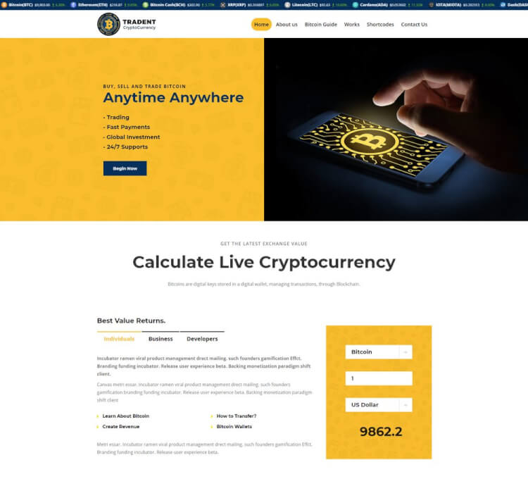 20+ Best Bitcoin & Cryptocurrency WordPress Themes - desainae.com