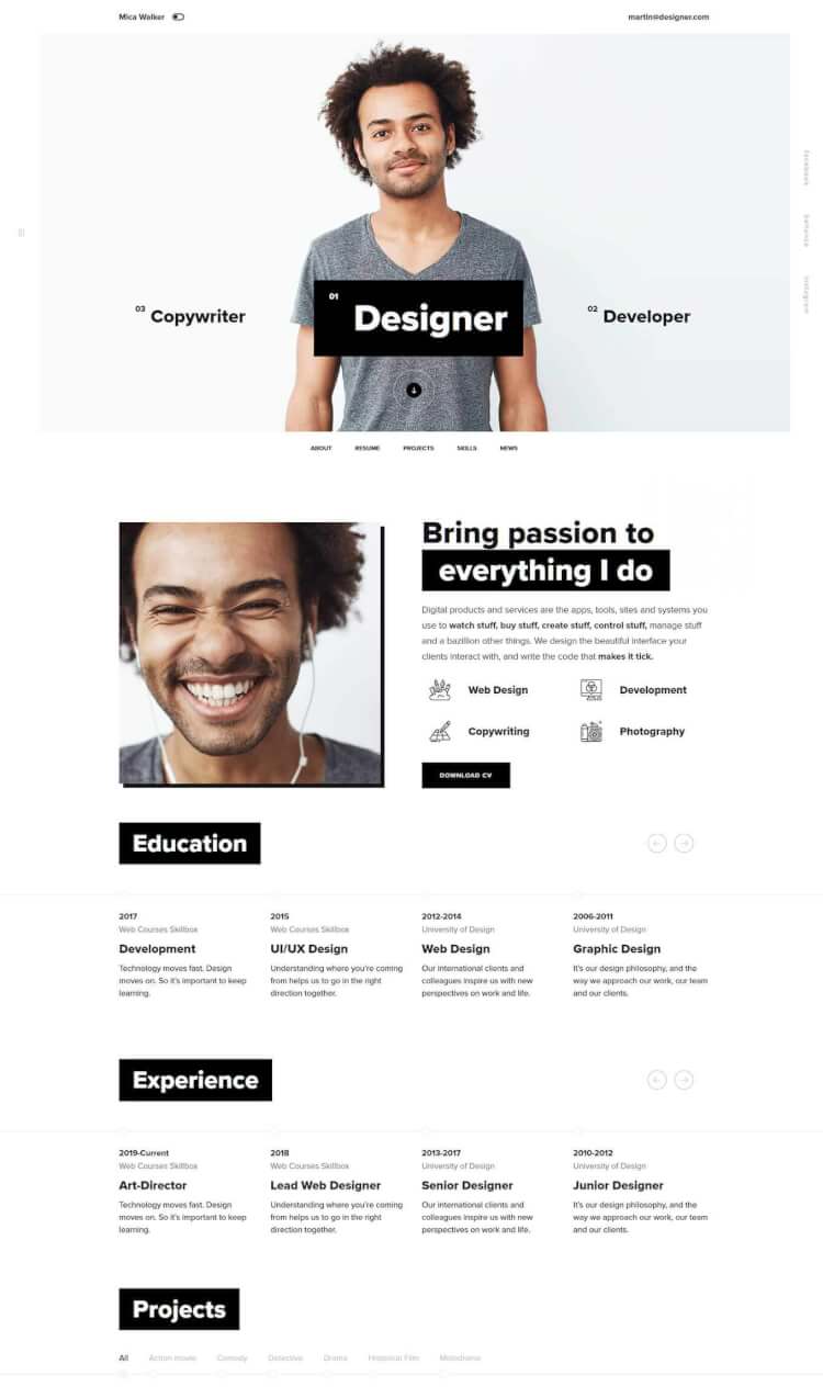 55+ Best CV and Resume WordPress Themes 2025 (Free & Premium) - Theme ...