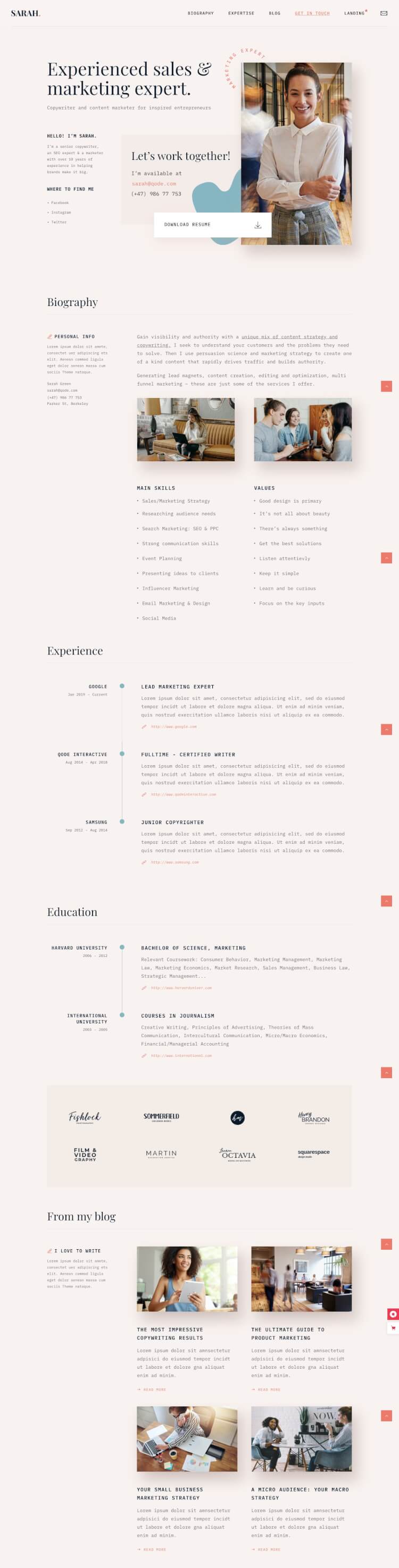 45+ Best CV and Resume WordPress Themes 2024 (Free & Premium ...