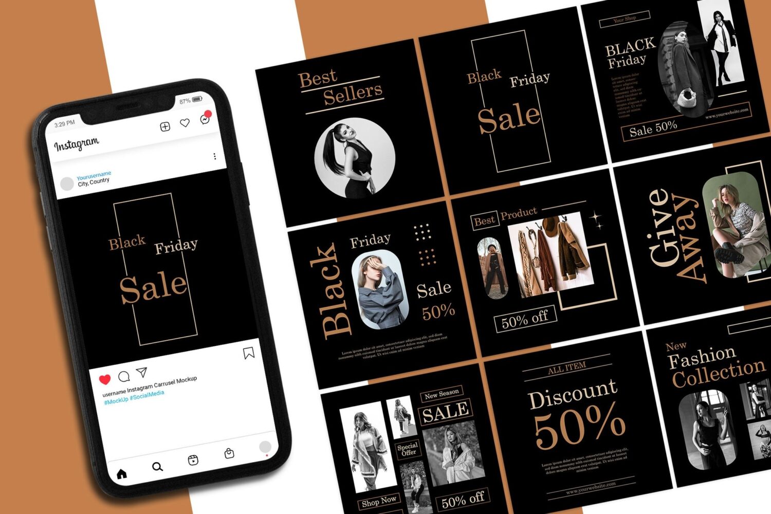 80+ Top Instagram Grid Template PSDs for 2025 - Theme Junkie