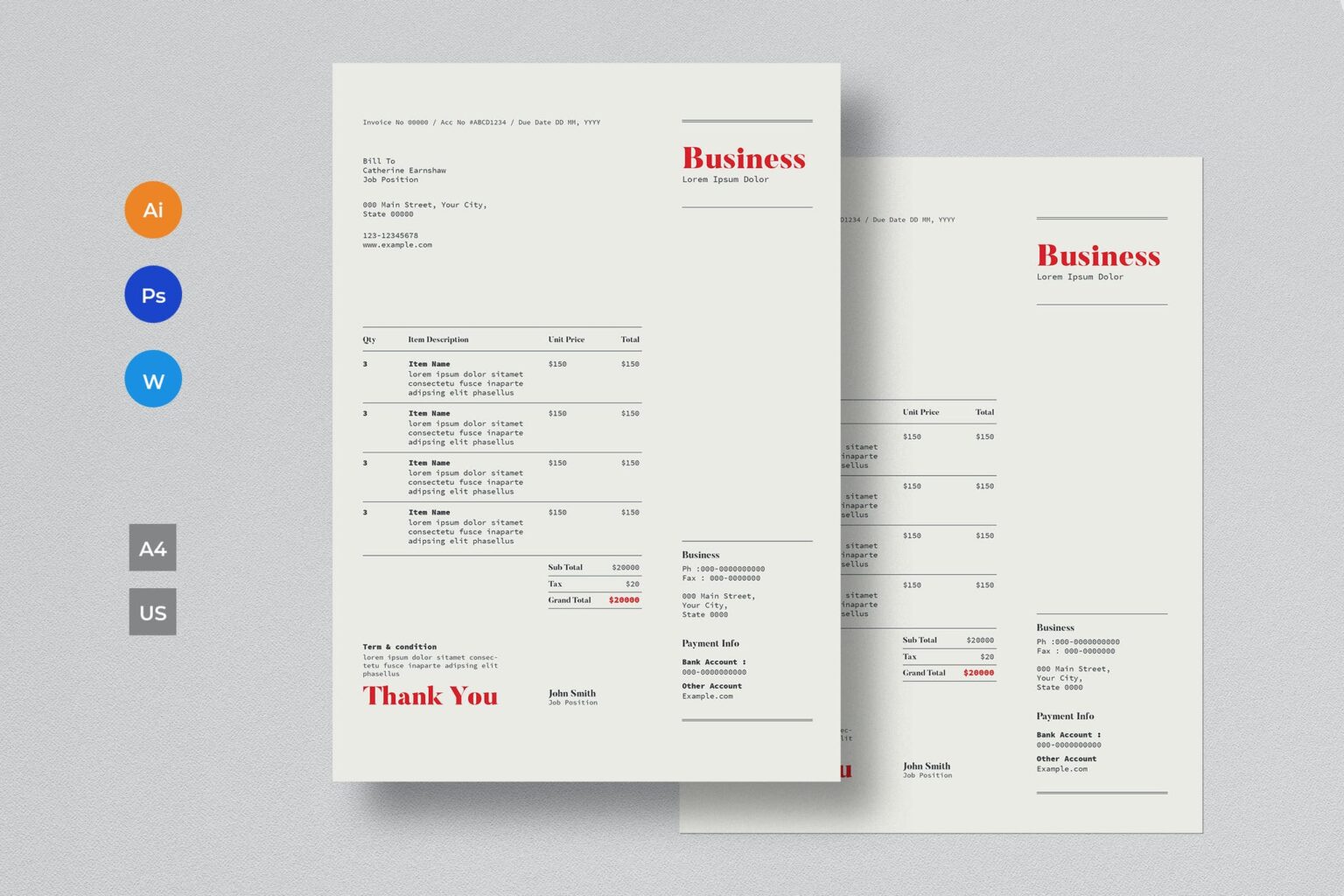 40+ Best Invoice Templates for Word (Get Paid Quickly) 2025 - Theme Junkie