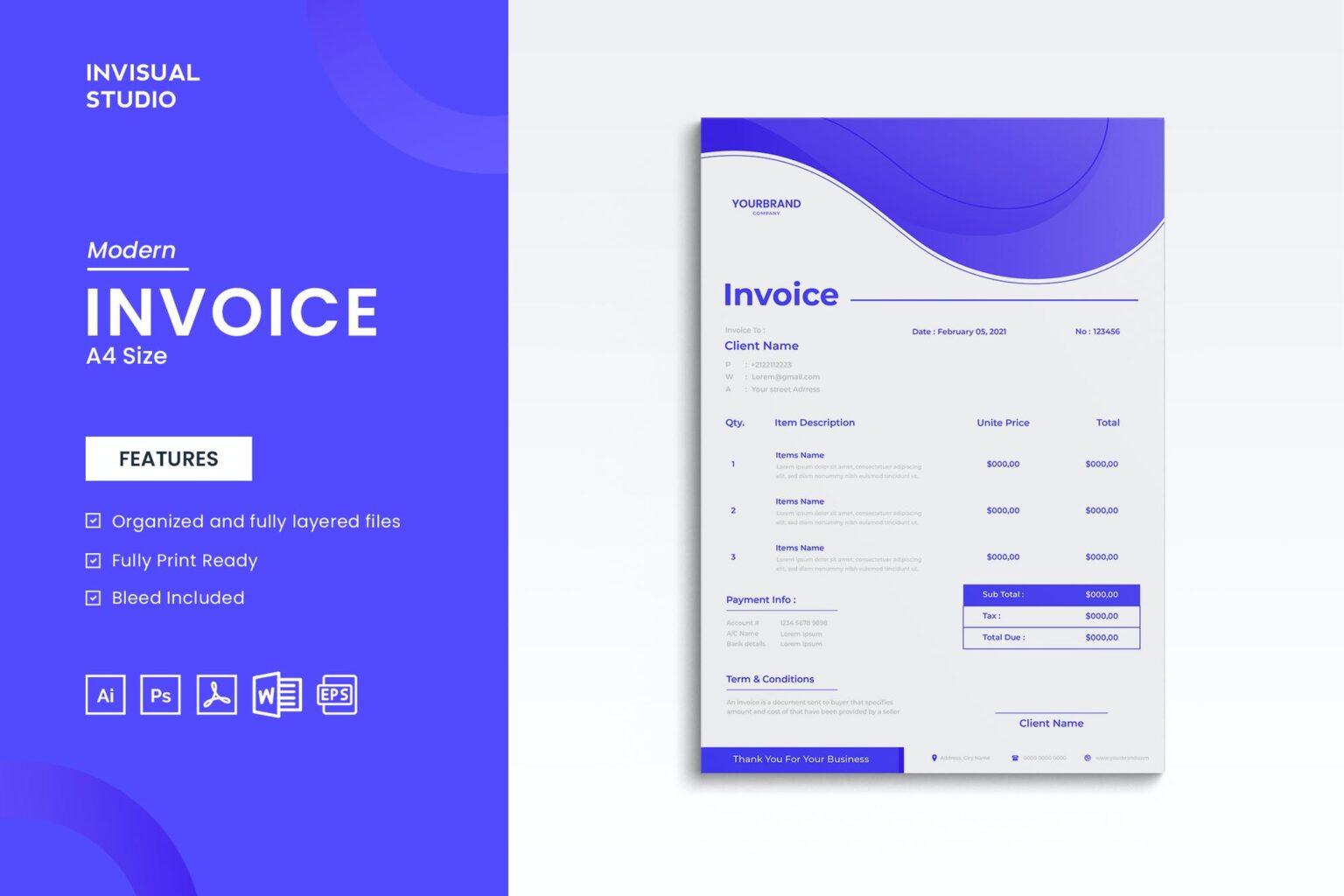 25+ Best Invoice Templates for Word (Get Paid Quickly) 2022 - Theme Junkie