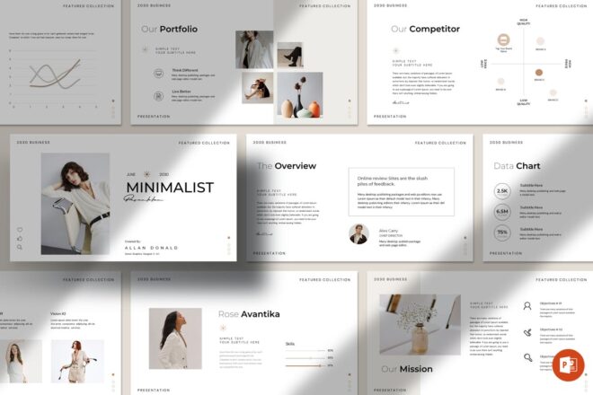 65+ Minimalist PowerPoint Templates (Free & Pro Minimal PPT) 2024 ...