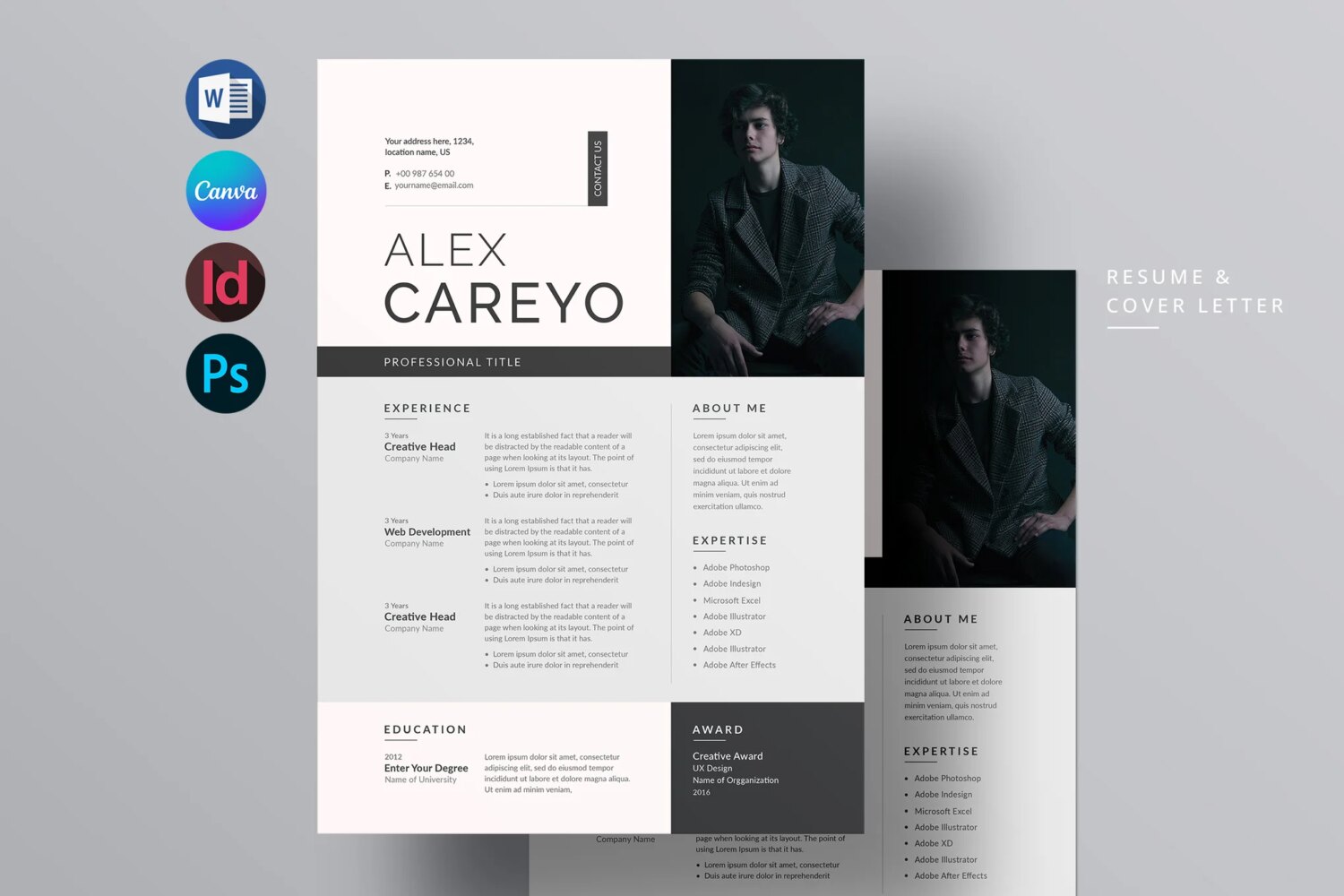 50+ Best Photoshop Resume Templates (PSD) With Modern Designs - Theme ...