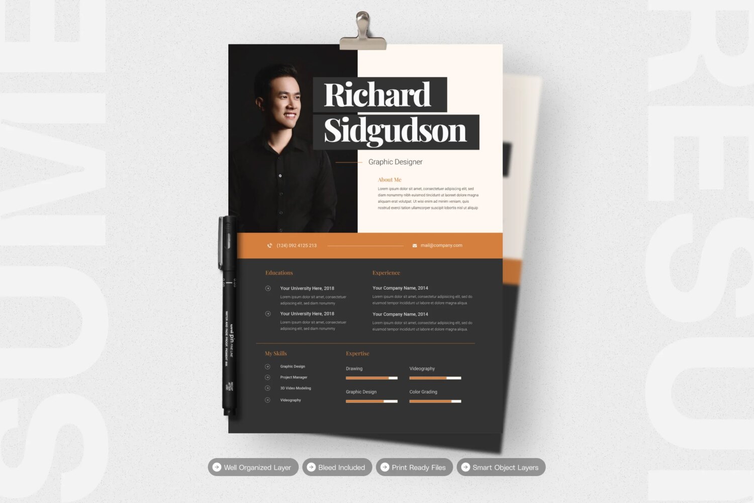 50+ Best Photoshop Resume Templates (PSD) With Modern Designs - Theme ...