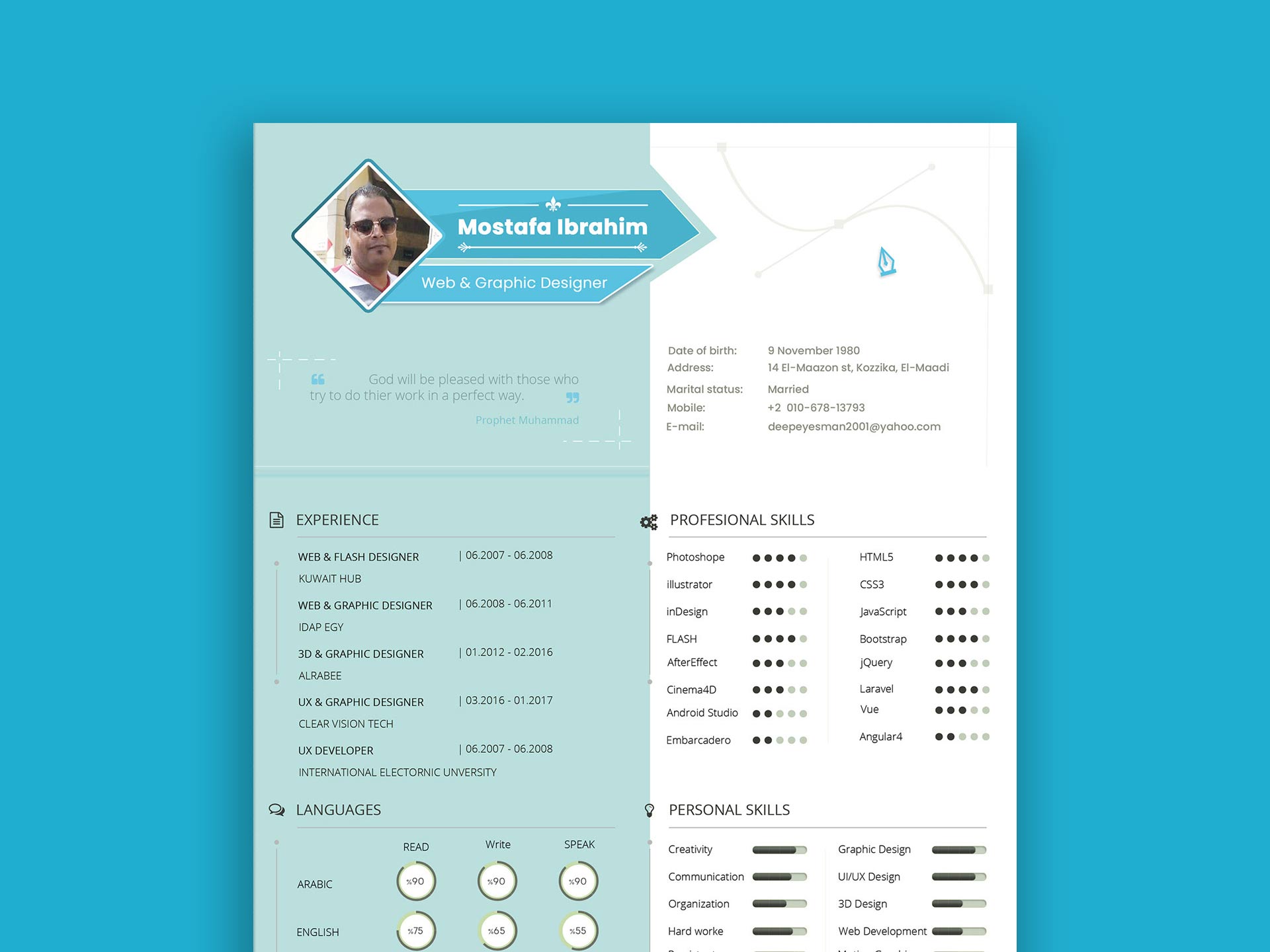 25+ Template Resume (CV) Gratis Terbaik untuk Word & PSD - desainae.com