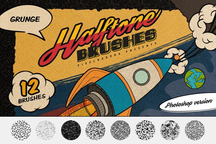 25+ Best Halftone Effects for Photoshop (Color Halftone Brushes ...