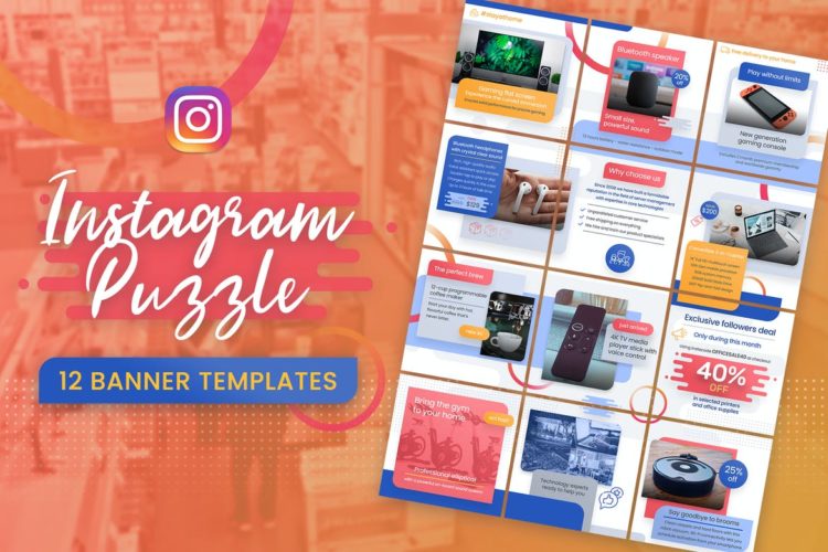 Instagram grid template psd download - buffaloshery