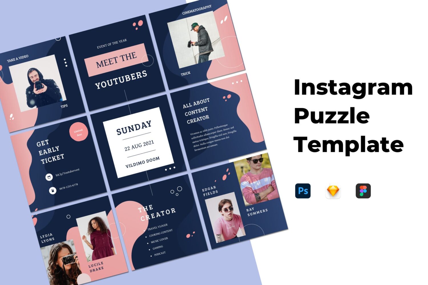 40+ Top Instagram Grid Template PSDs for 2022 - Theme Junkie