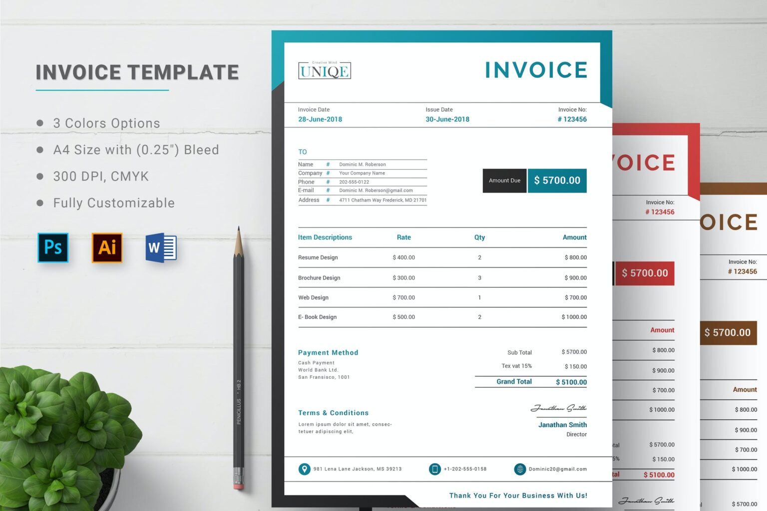 40+ Best Invoice Templates for Word (Get Paid Quickly) 2025 - Theme Junkie