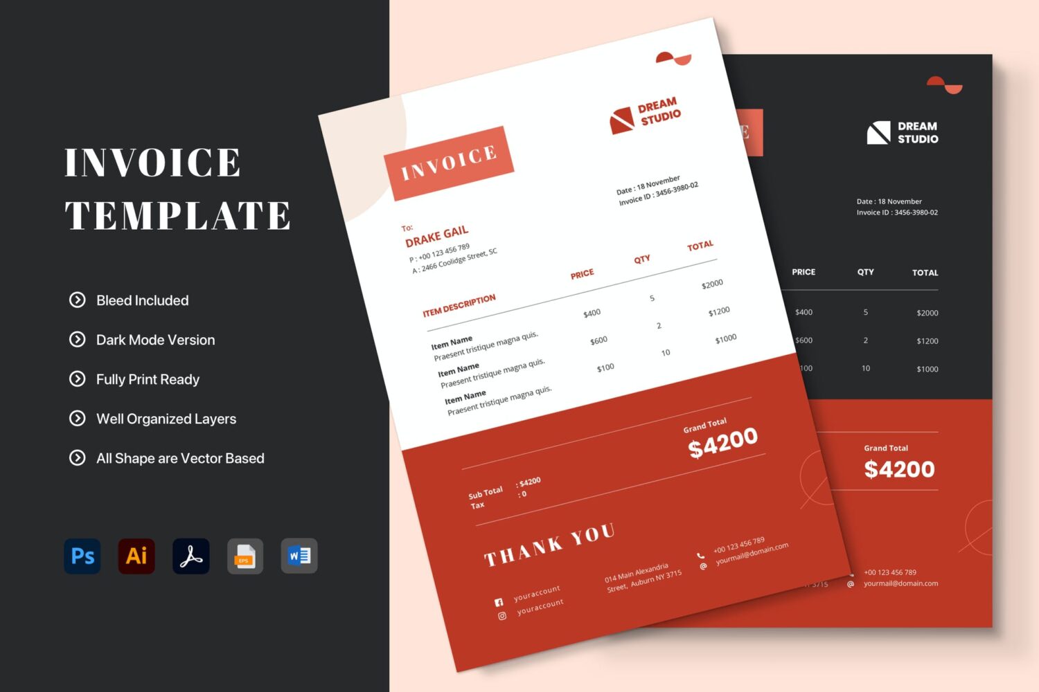 40+ Best Invoice Templates for Word (Get Paid Quickly) 2025 - Theme Junkie
