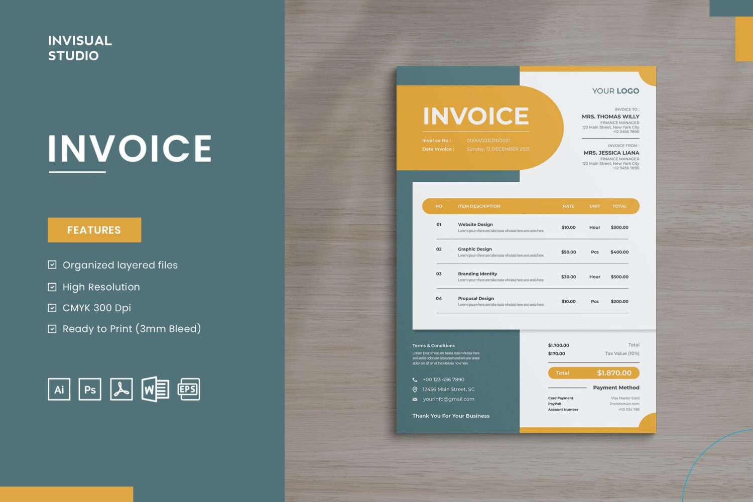40+ Best Invoice Templates for Word (Get Paid Quickly) 2025 - Theme Junkie