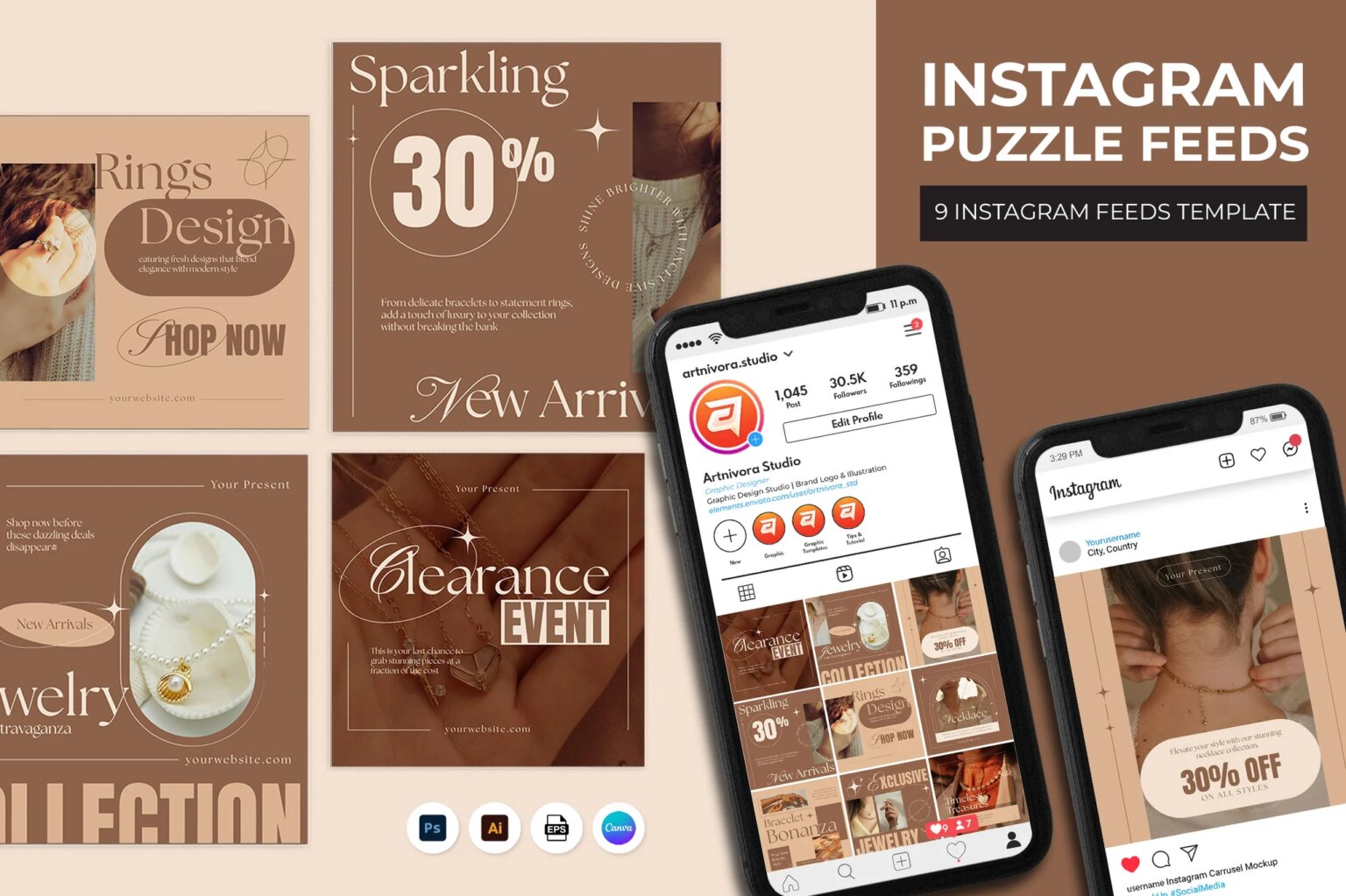 80+ Top Instagram Grid Template PSDs for 2025 - Theme Junkie