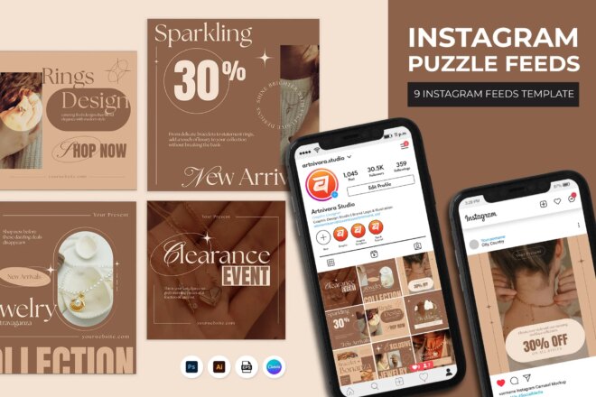 80+ Top Instagram Grid Template PSDs for 2025 - Theme Junkie