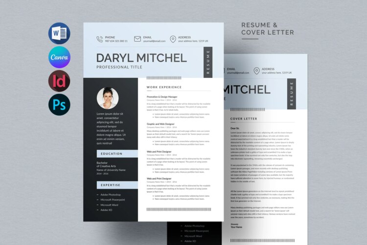 50+ Best Photoshop Resume Templates (PSD) With Modern Designs - Theme ...