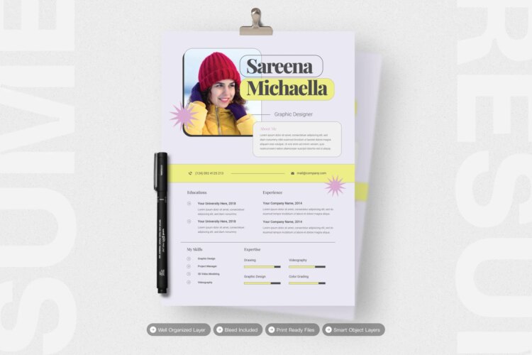 50+ Best Photoshop Resume Templates (PSD) With Modern Designs - Theme ...