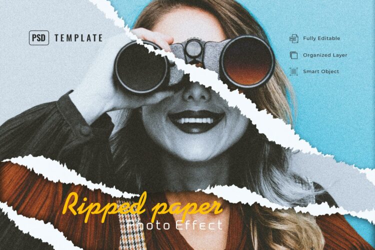 30+ Best Torn Paper Effects for Photoshop (Torn Edges, Brushes ...