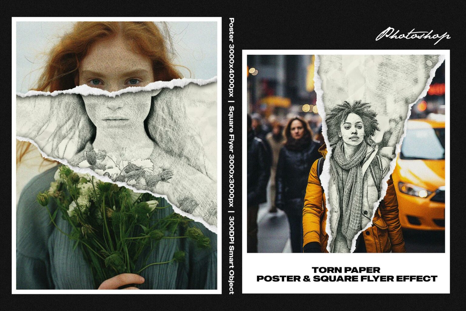 30+ Best Torn Paper Effects for Photoshop (Torn Edges, Brushes ...