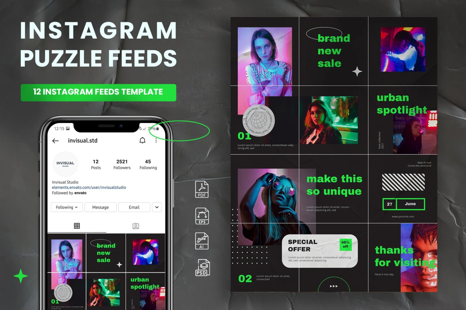 80+ Top Instagram Grid Template PSDs for 2025 - Theme Junkie